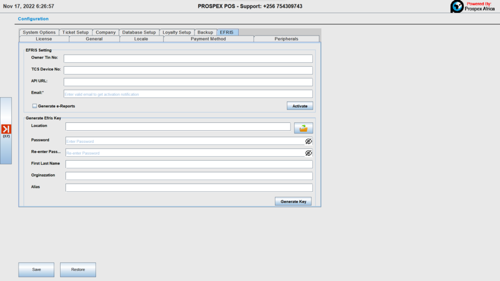 Prospex POS – Point of sale System