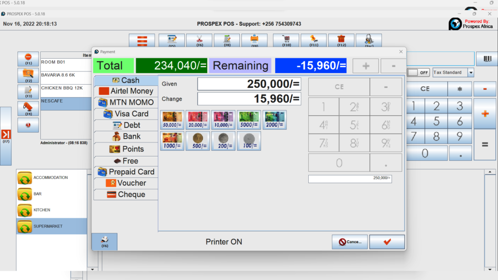 Prospex POS – Point of sale System