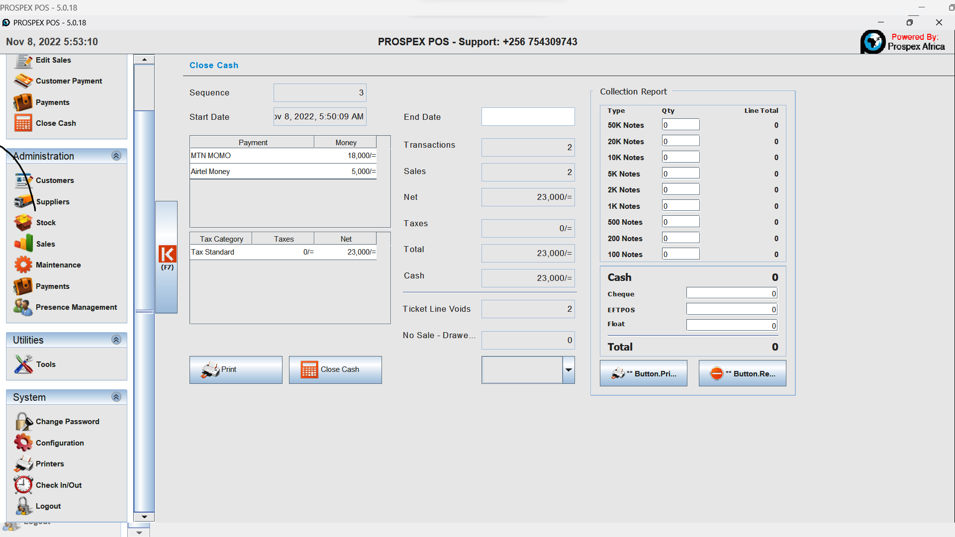 Prospex POS – Point of sale System